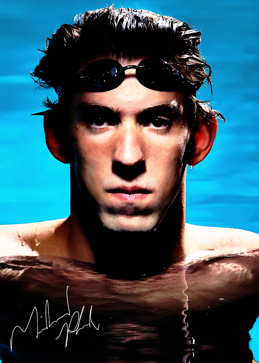 'Michael Phelps' Poster, picture, metal print, paint by Rose Art | Displate
