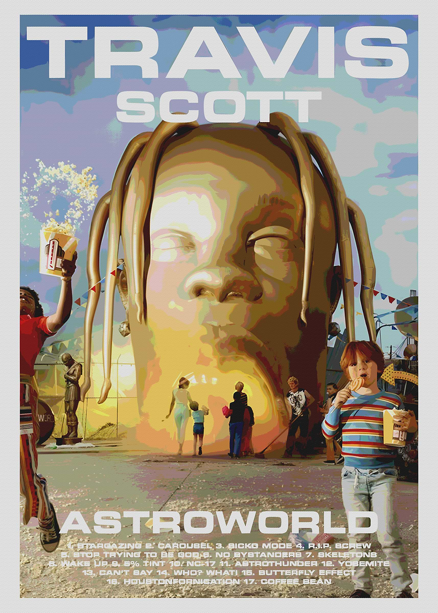 'Travis Scott Astroworld Poster' Poster, picture, metal print, paint by ...