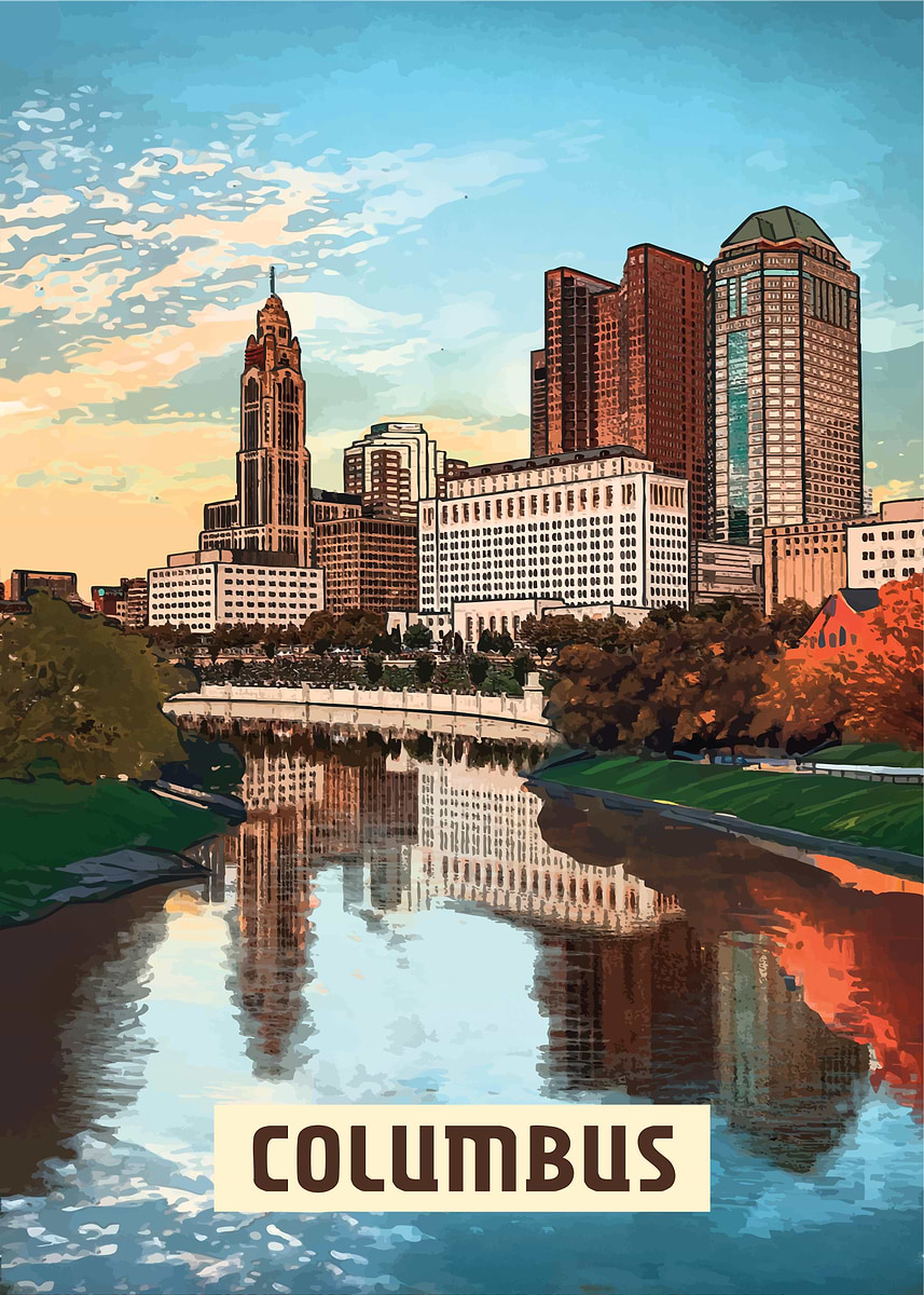 'Columbus' Poster, picture, metal print, paint by Bo Kev | Displate