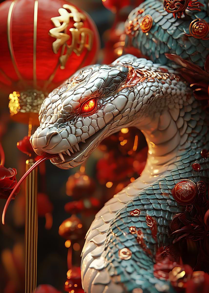 'Chinese Snake Statue' Poster, picture, metal print, paint by emaga ...