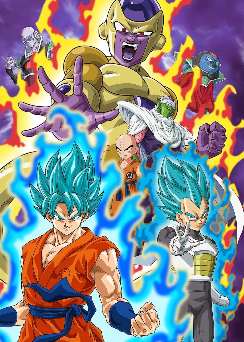 'Goku, Vegeta, Frieza' Poster, picture, metal print, paint by Dragon ...