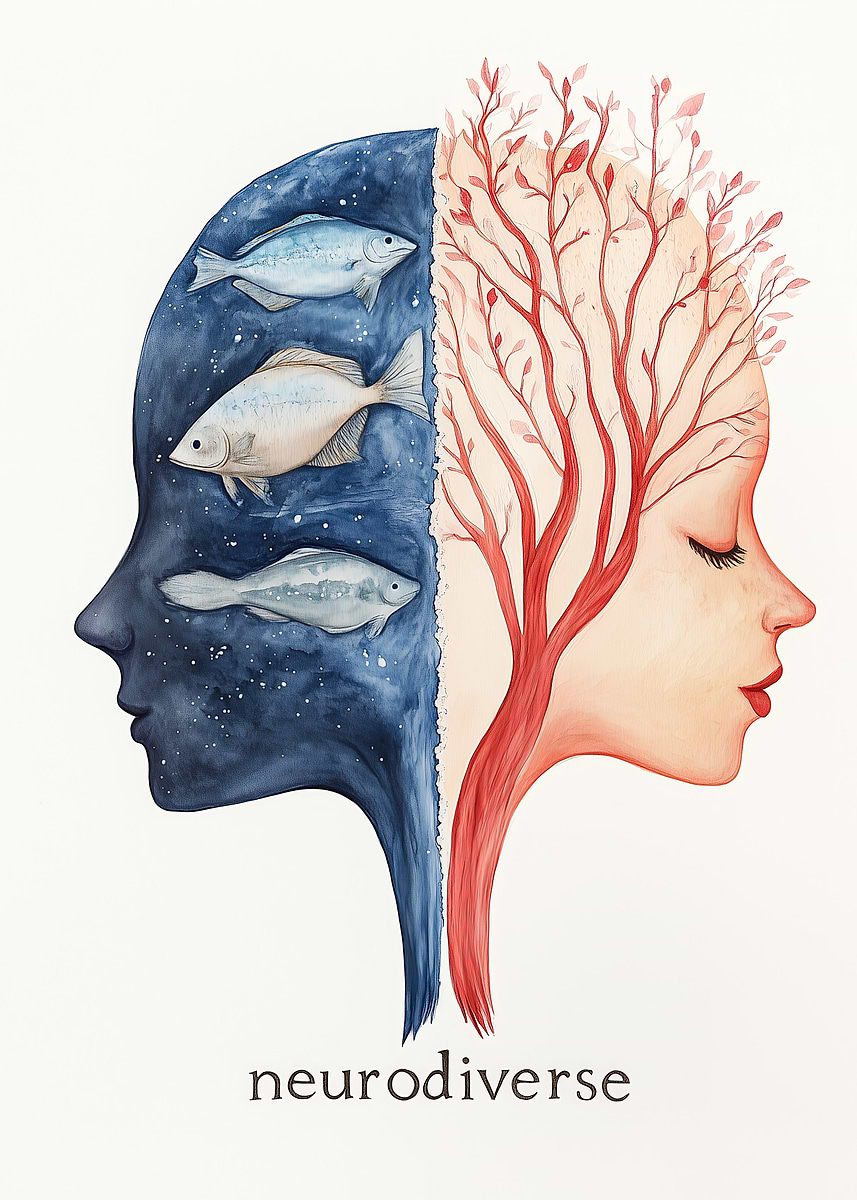'Neurodiversity Watercolor Art' Poster, picture, metal print, paint by ...