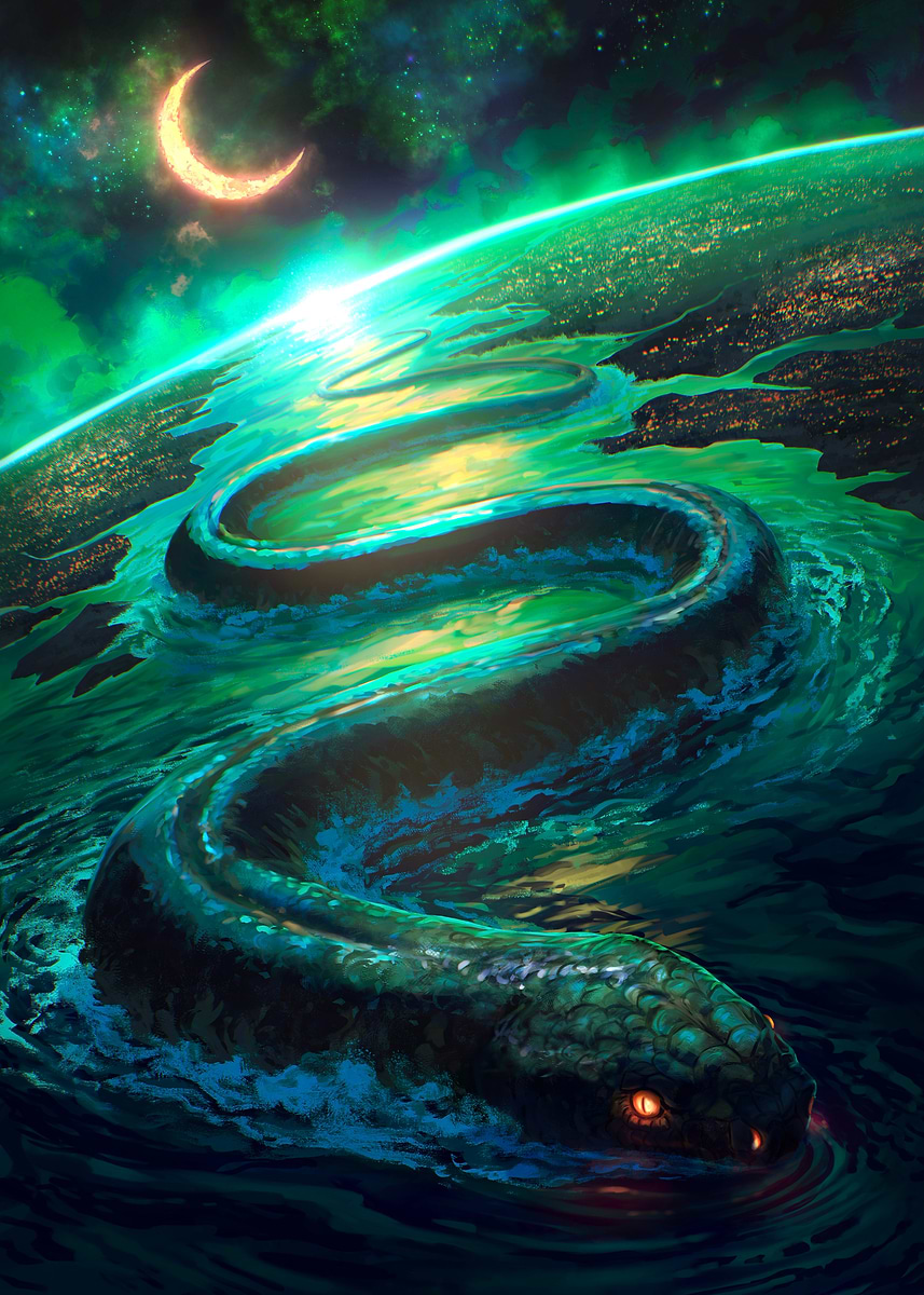 'The World Serpent' Poster, picture, metal print, paint by Louise ...