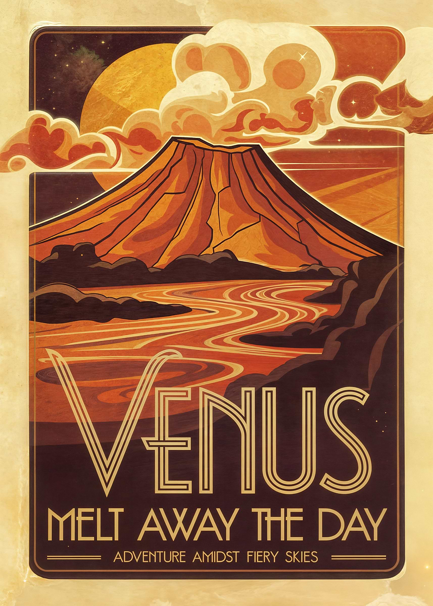 'Venus Travel Poster' Poster, picture, metal print, paint by Stellar ...