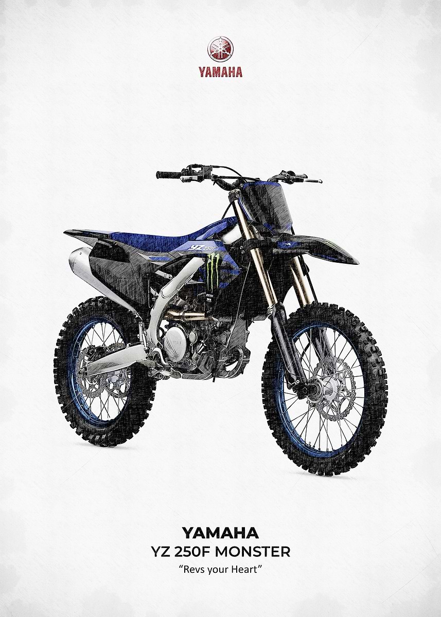 'Yamaha YZ 250F Monster' Poster, picture, metal print, paint by Best ...