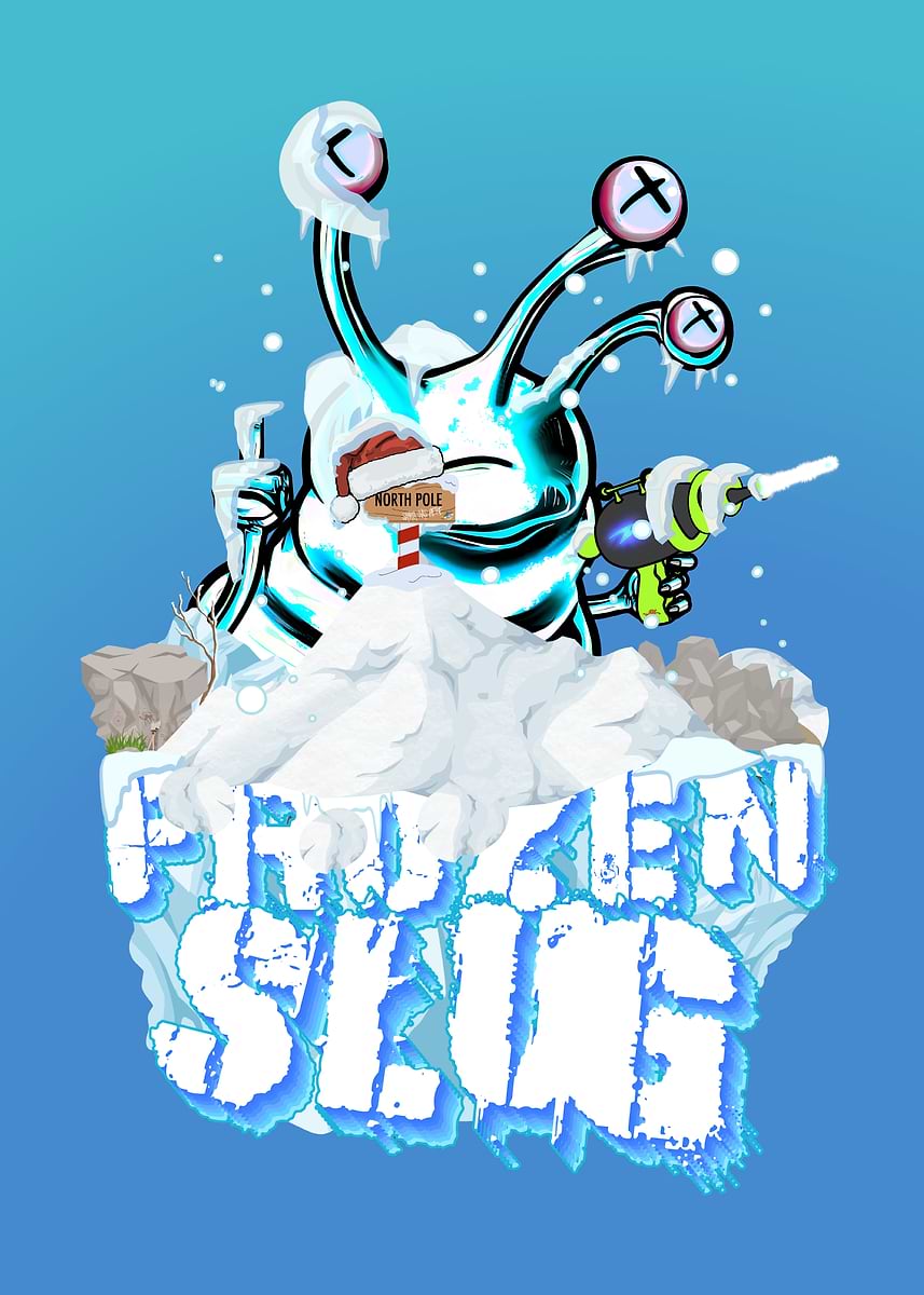 'Frozen Slug Christmas' Poster, picture, metal print, paint by Diz ...