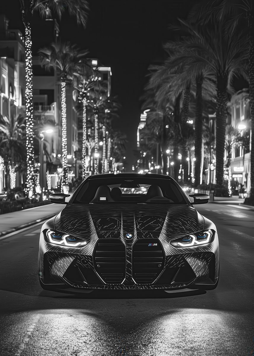 'BMW M4 Night Drive' Poster, picture, metal print, paint by VisionPrint ...