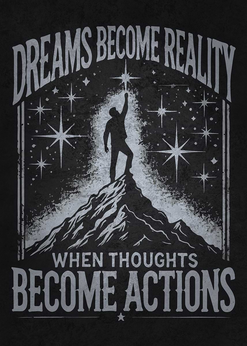 'Dreams Become Reality When Thoughts Become Actions' Poster, picture ...