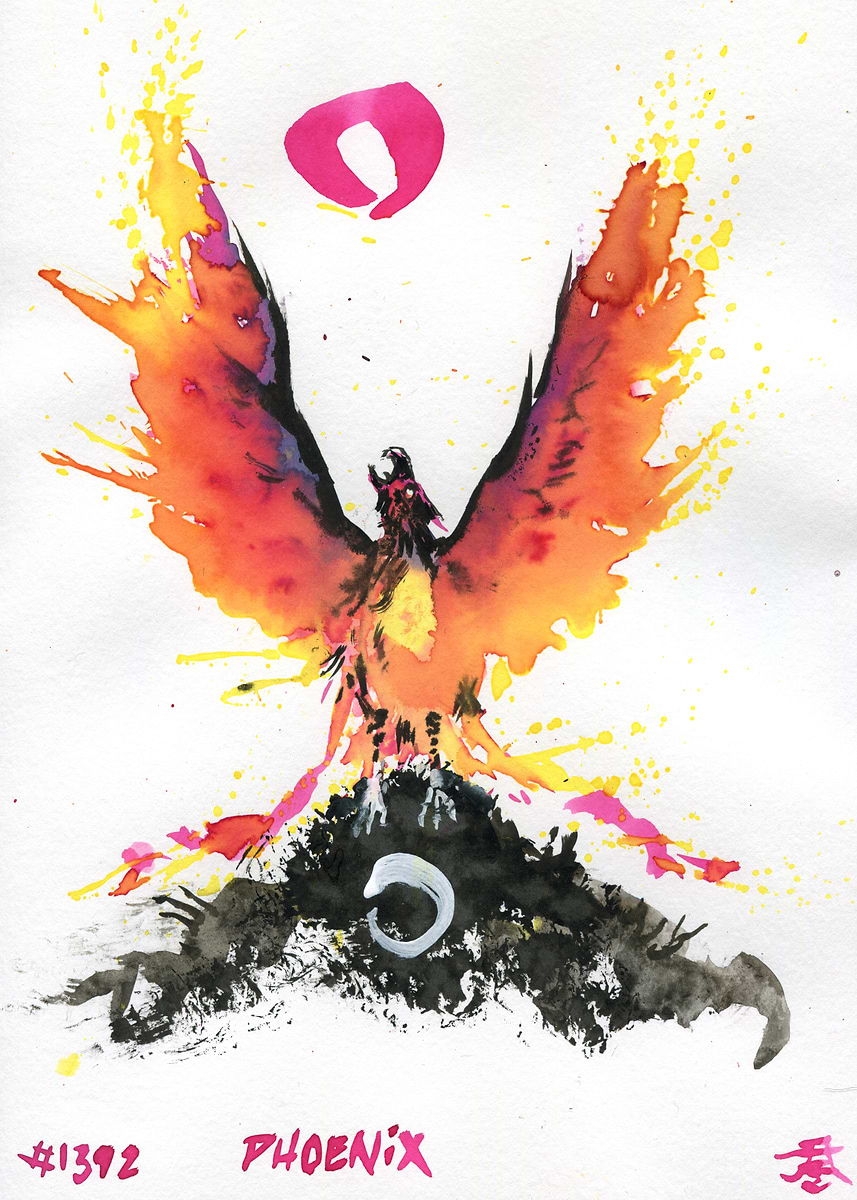 'Phoenix' Poster, picture, metal print, paint by KimDiazHolm | Displate