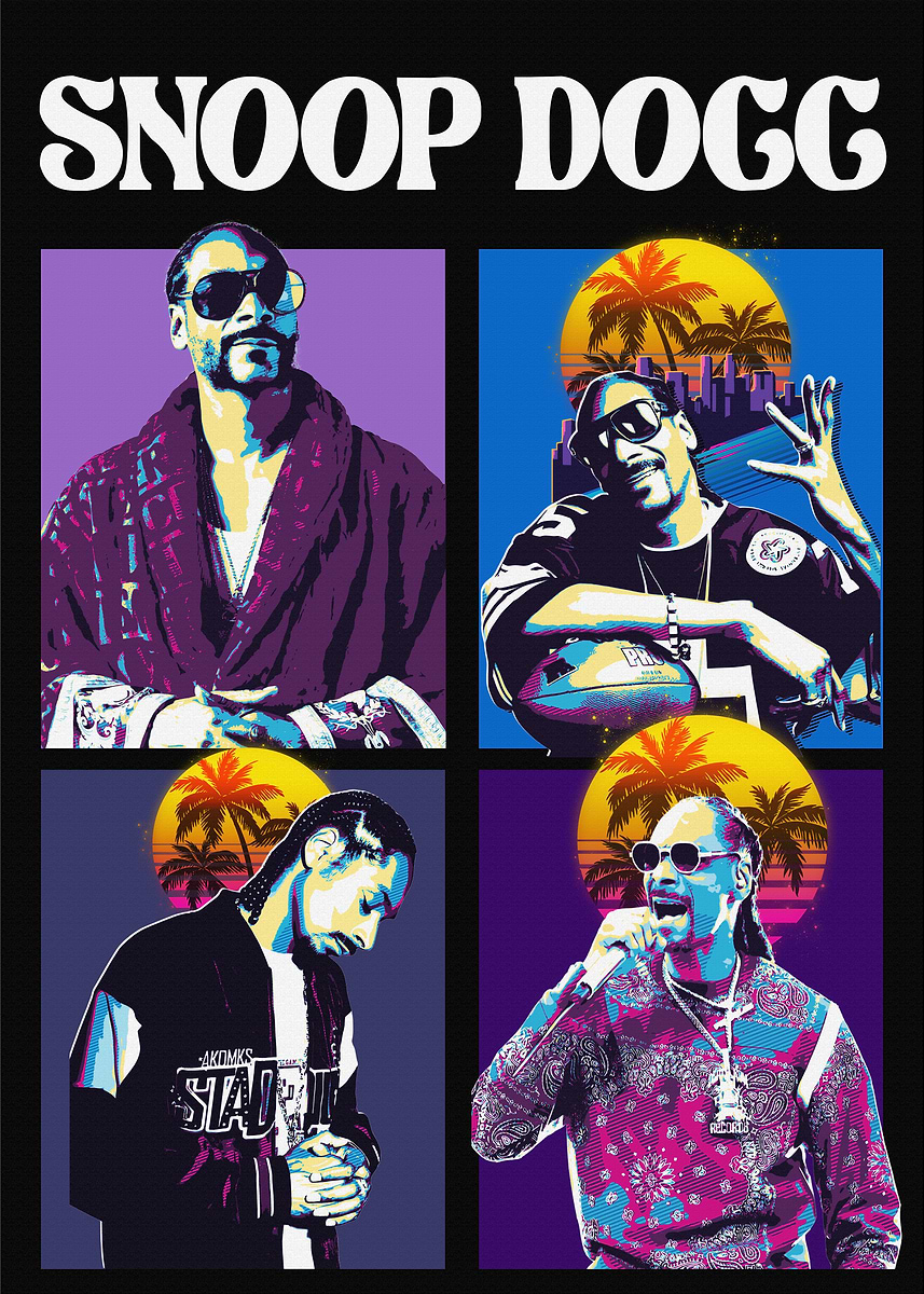 'Snoop Dogg Retro Collage' Poster, picture, metal print, paint by ...