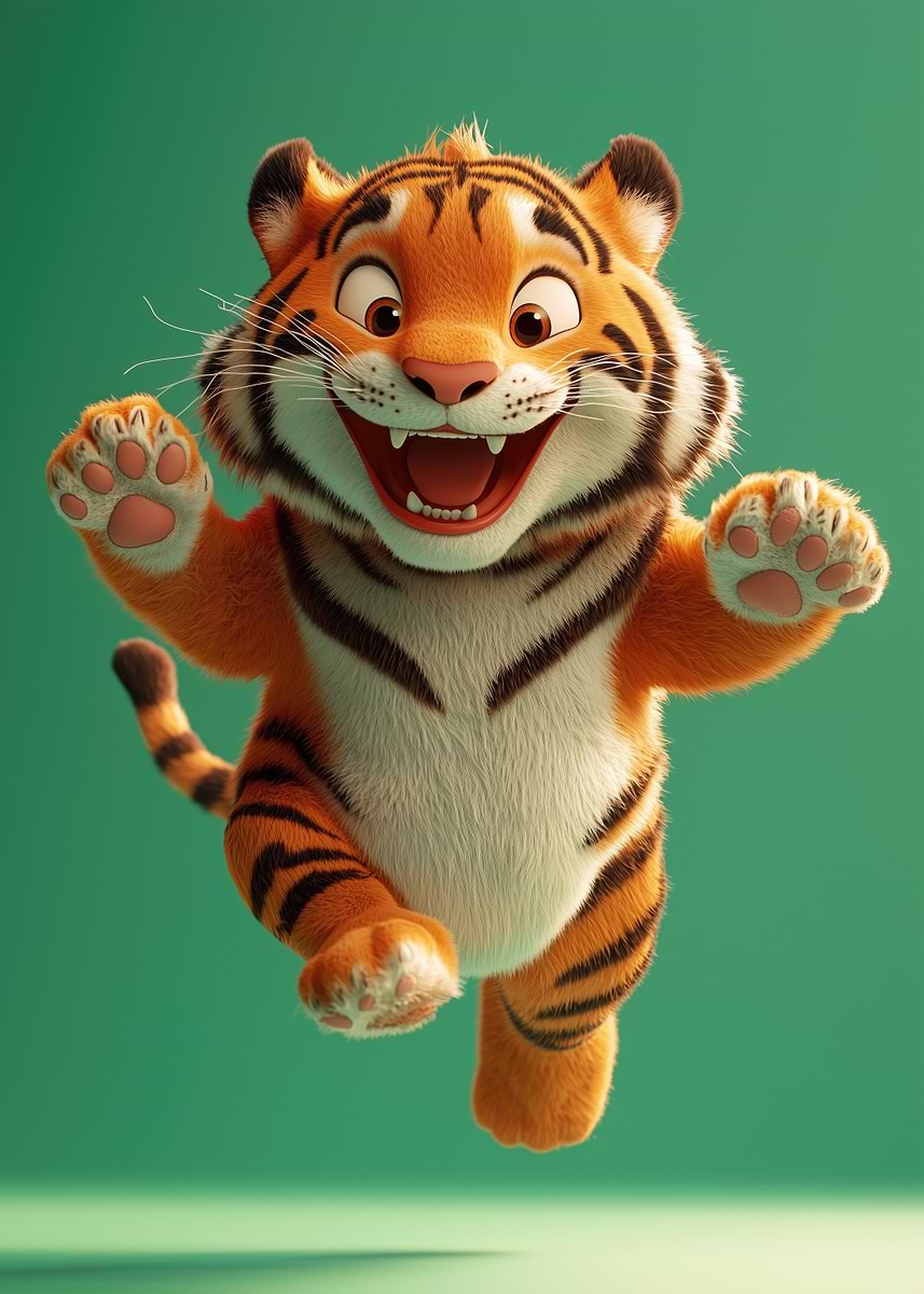 'Cute Tiny Tiger' Poster, picture, metal print, paint by Wall Harmonic ...