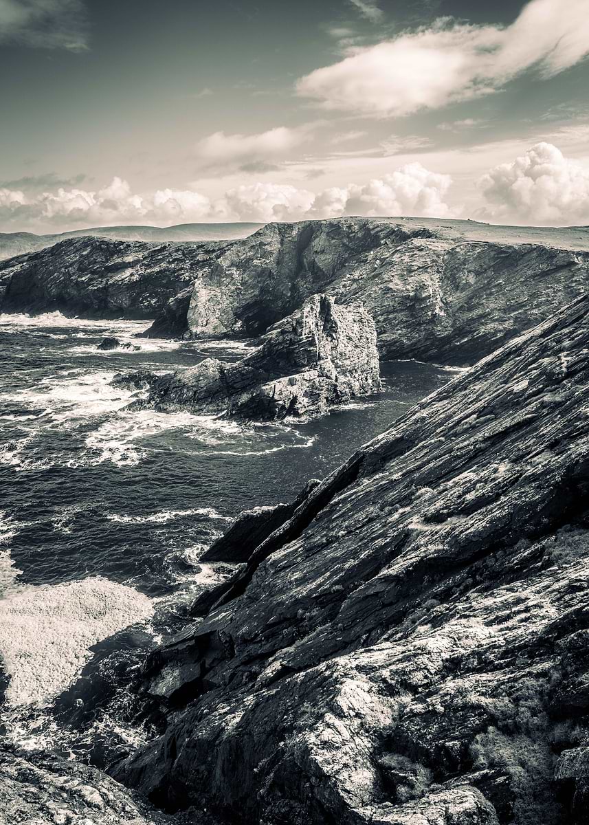 'Rocky Coastline Shetland' Poster, picture, metal print, paint by Serge ...