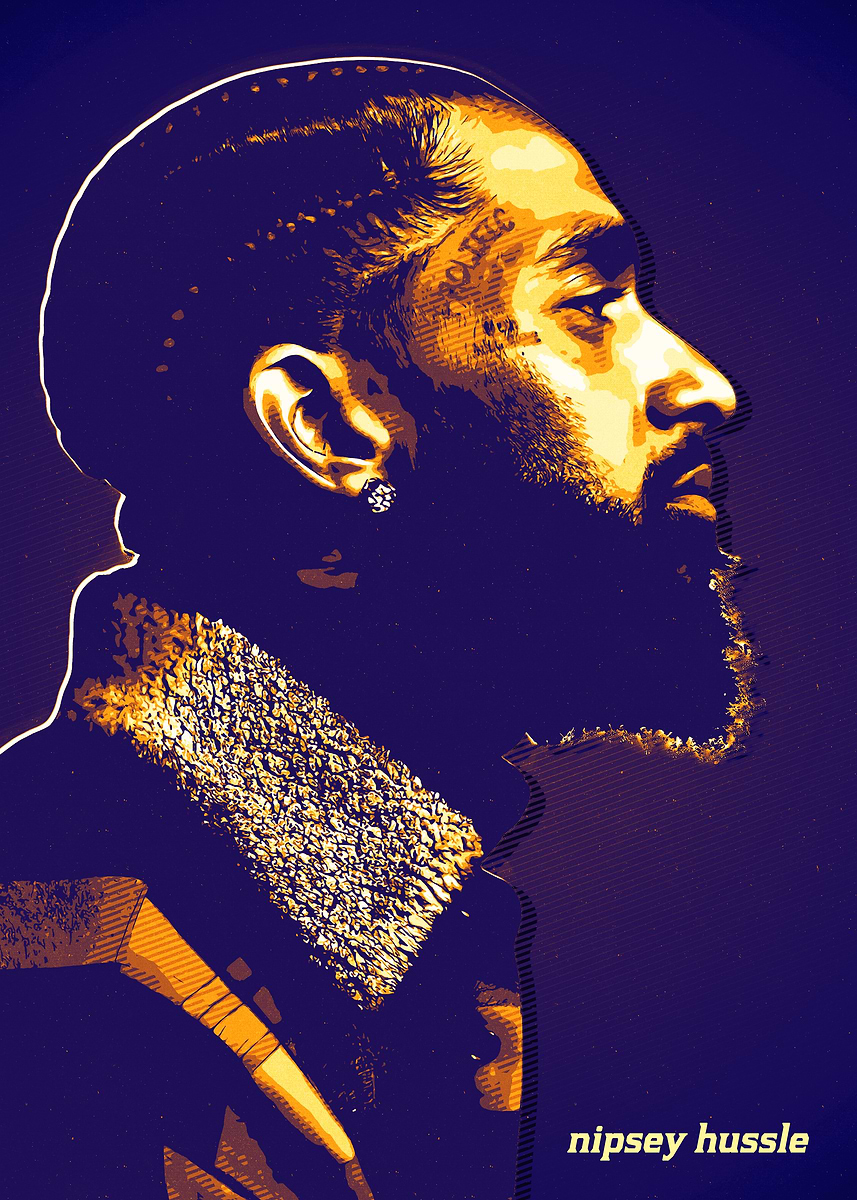 'Nipsey Hussle Portrait' Poster, picture, metal print, paint by maxmoen ...