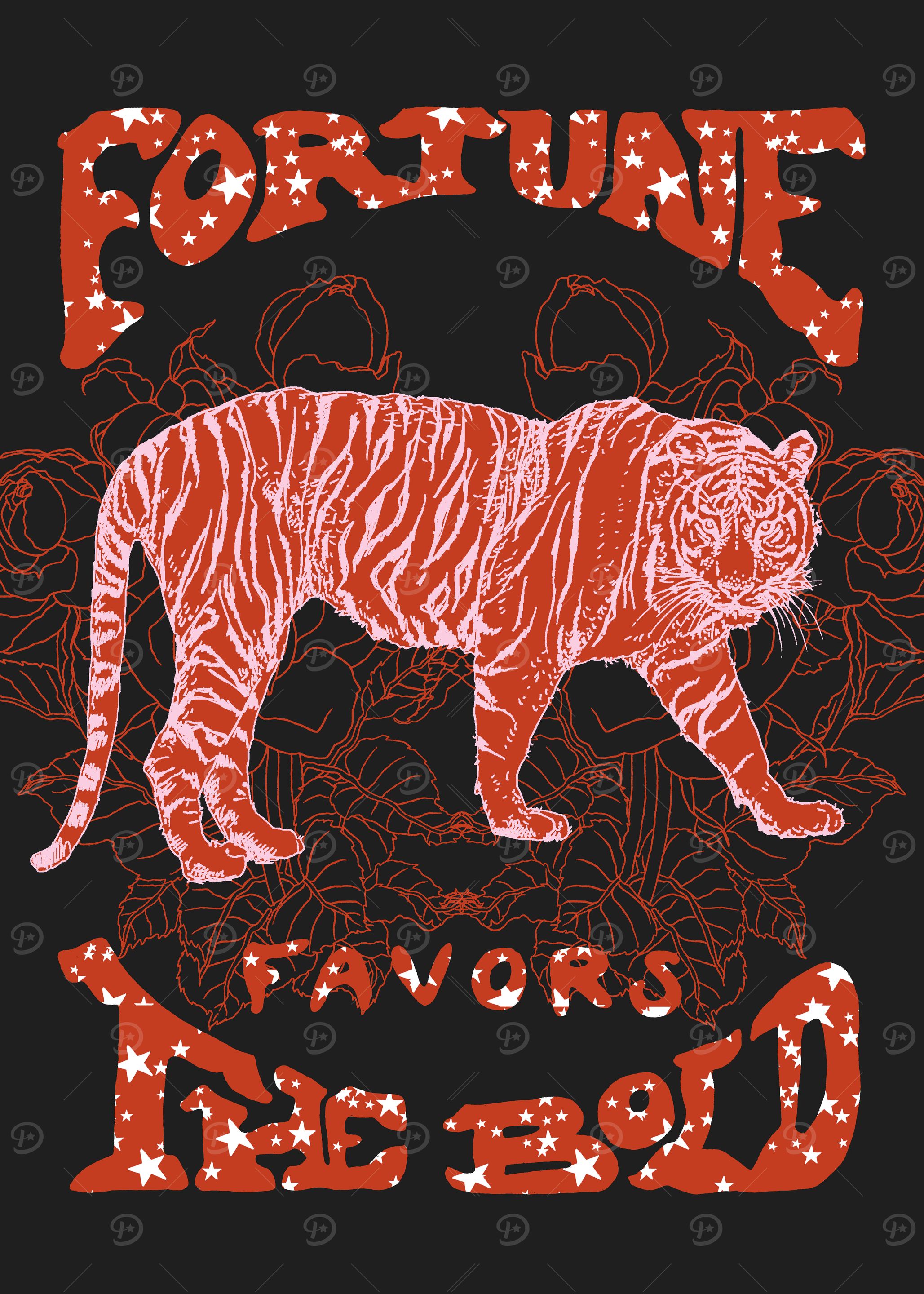 'Fortune Favors The Bold' Poster, picture, metal print, paint by ...