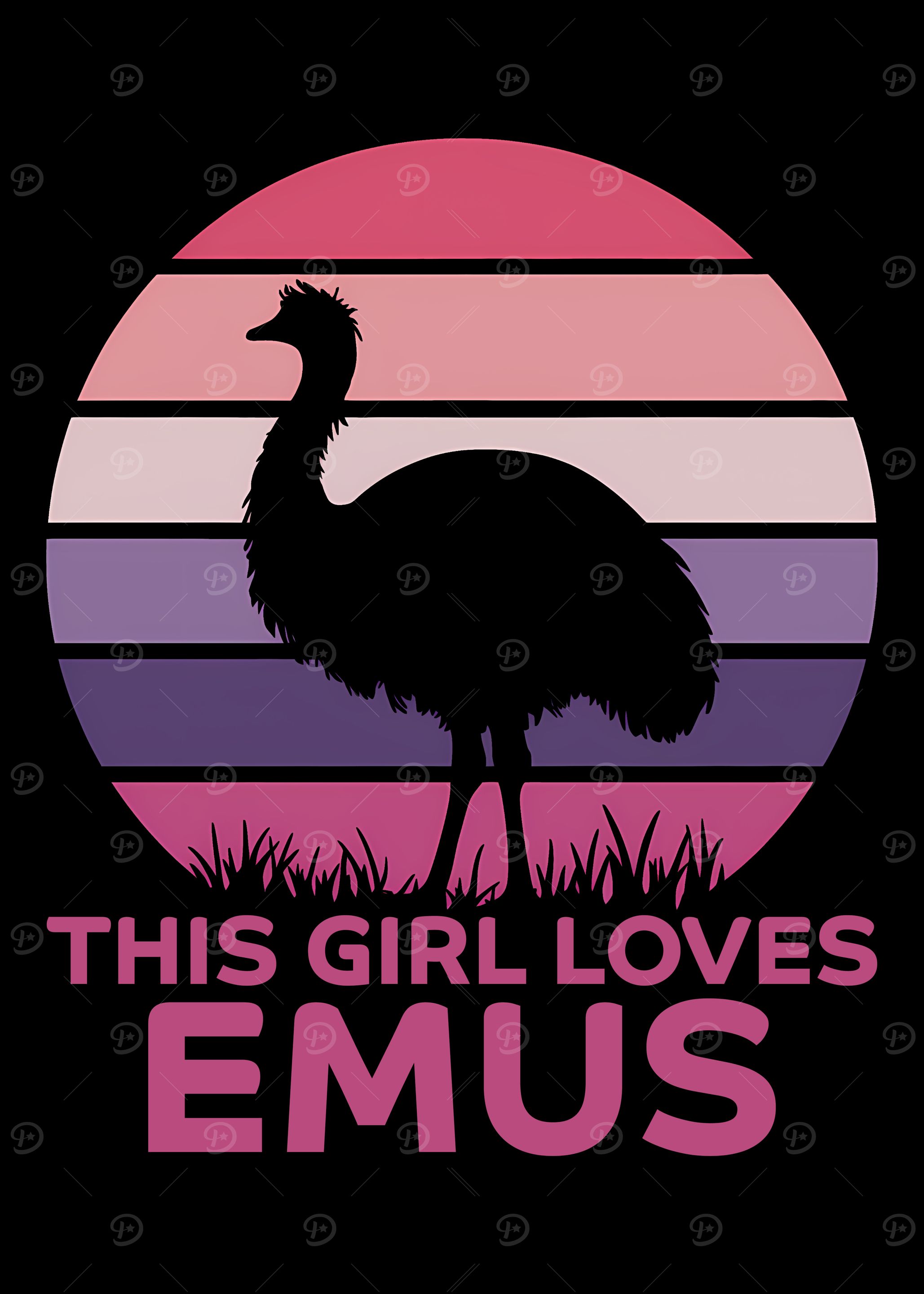 'Emu Sunset Girl' Poster, picture, metal print, paint by Timo | Displate