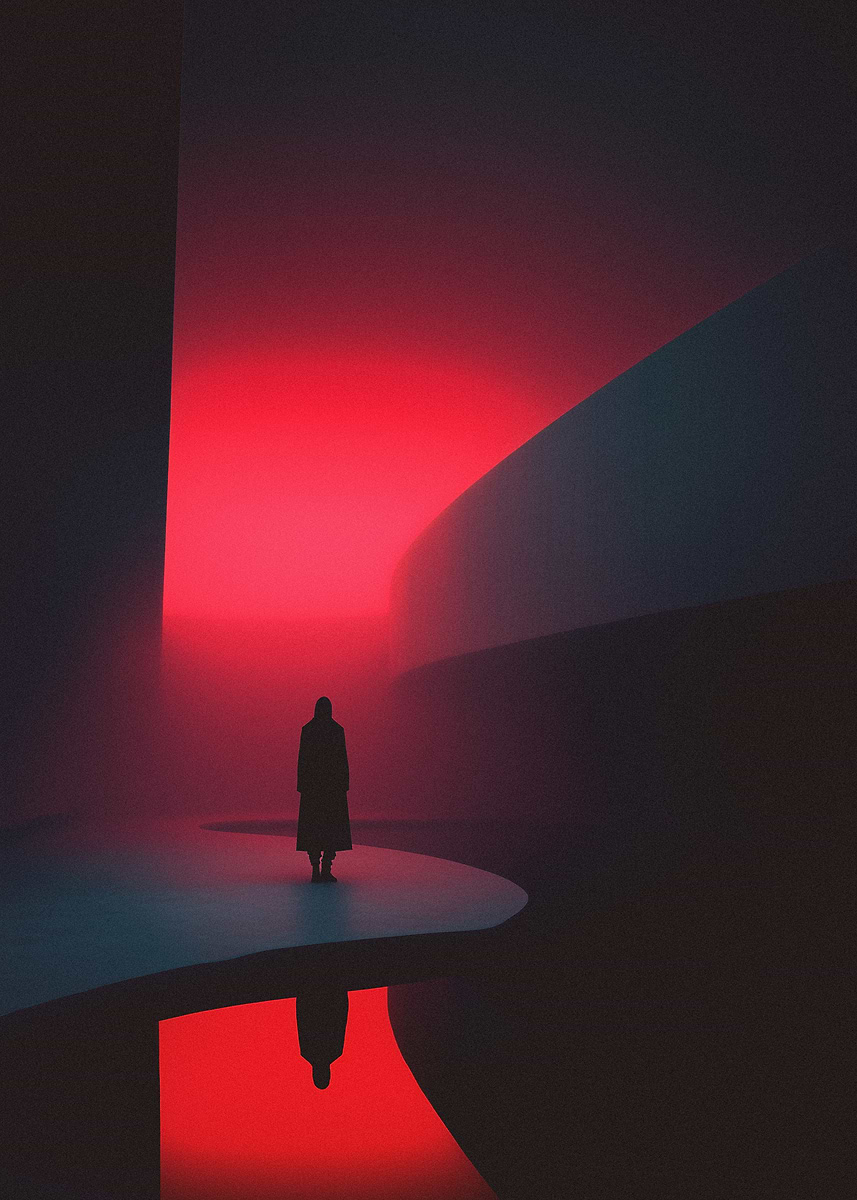 'Minimalist Red Dark Artwork' Poster, picture, metal print, paint by ...