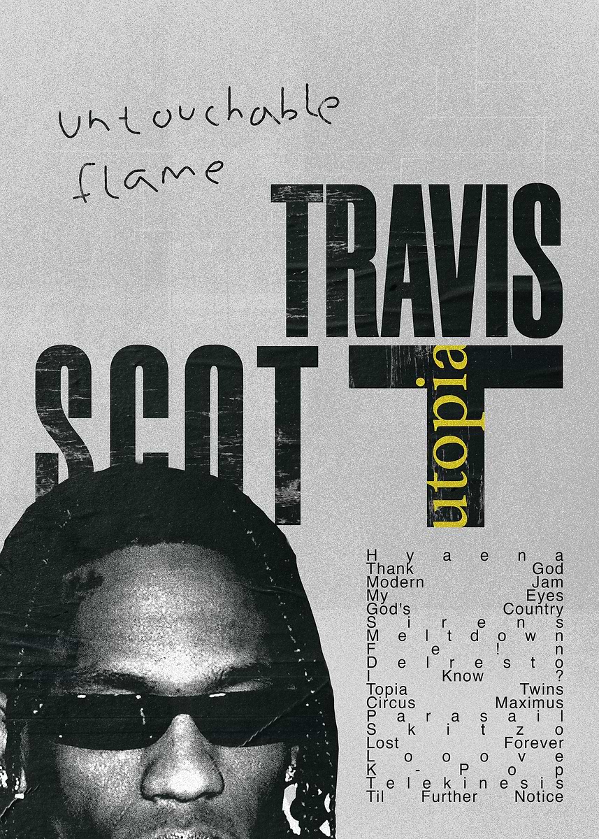 'Travis Scott' Poster, picture, metal print, paint by Nerdworld 1 ...