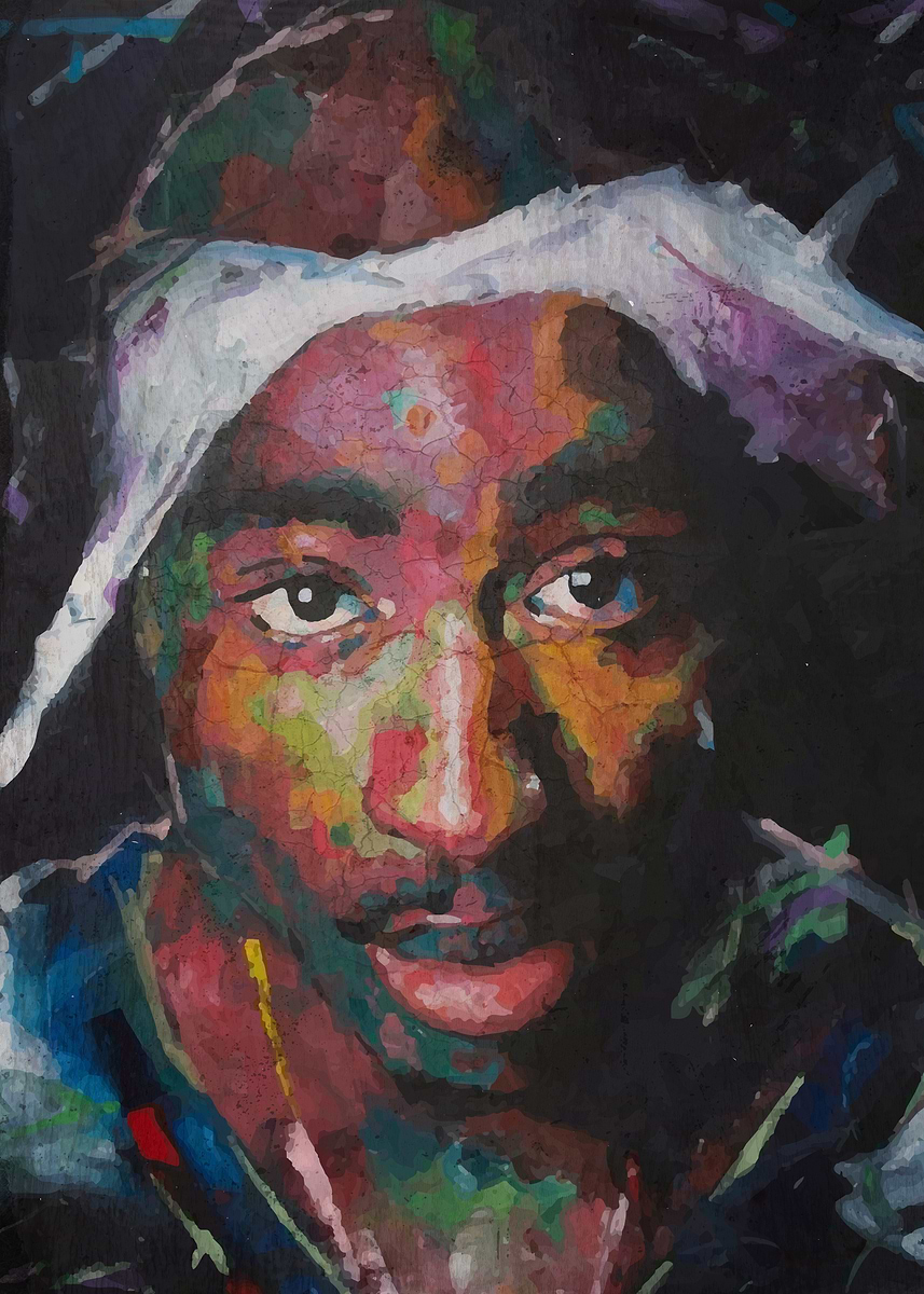 'Tupac Shakur Portrait' Poster, picture, metal print, paint by Uber ...