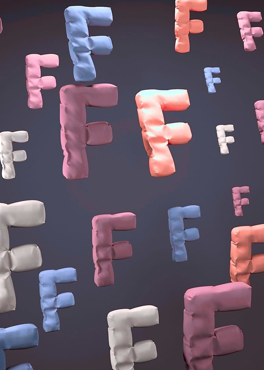 '3D Puffy Letter F' Poster, picture, metal print, paint by SALOX | Displate