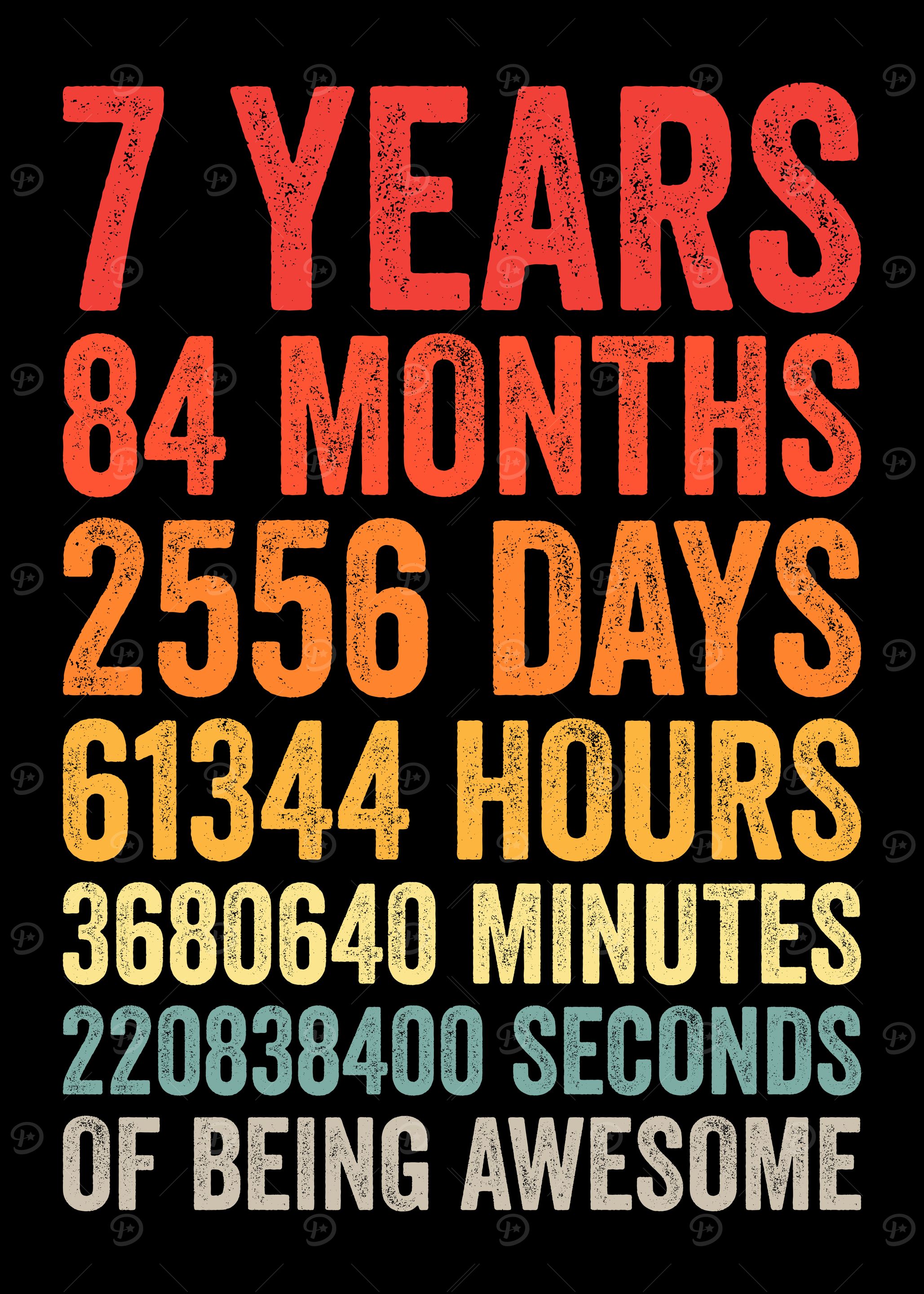 '7 Years of Awesomeness' Poster, picture, metal print, paint by ...