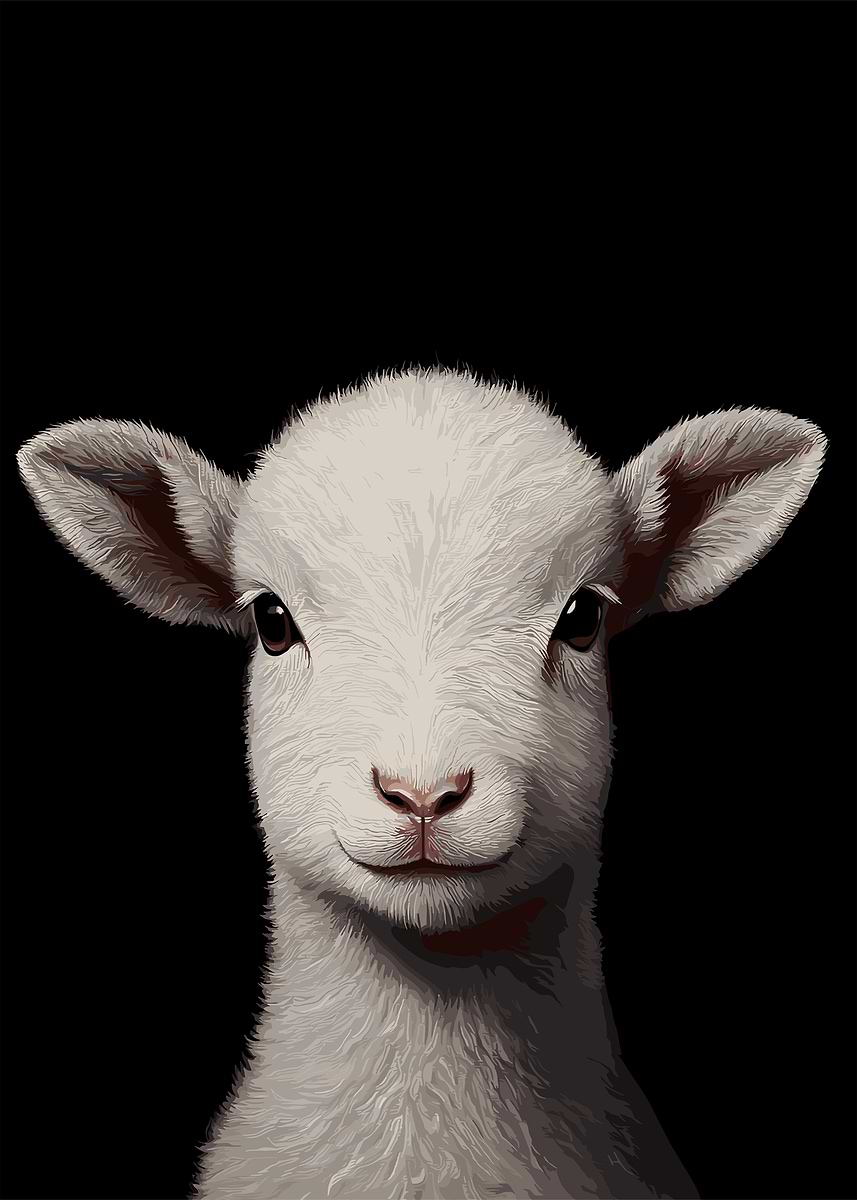 'Cute Lamb Portrait' Poster, picture, metal print, paint by Lucky Star ...