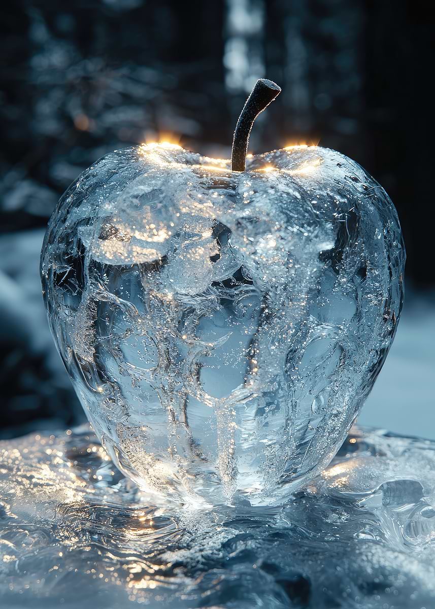 'Frozen Apple' Poster, picture, metal print, paint by Jan | Displate