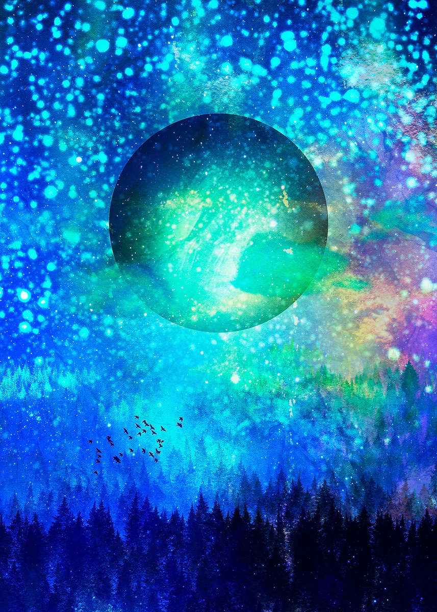 'Celestial Forest' Poster, picture, metal print, paint by Cesar Torres ...