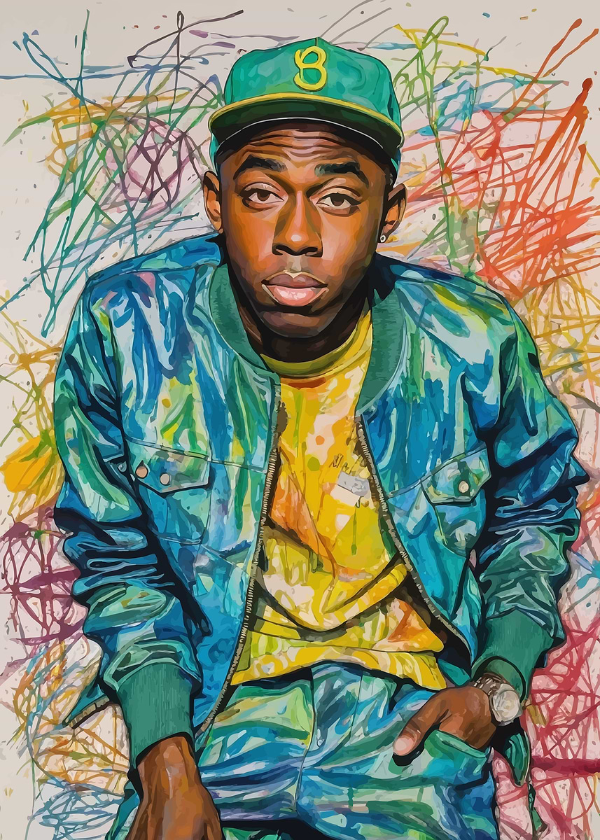 'Tyler, the Creator Portrait' Poster, picture, metal print, paint by ...