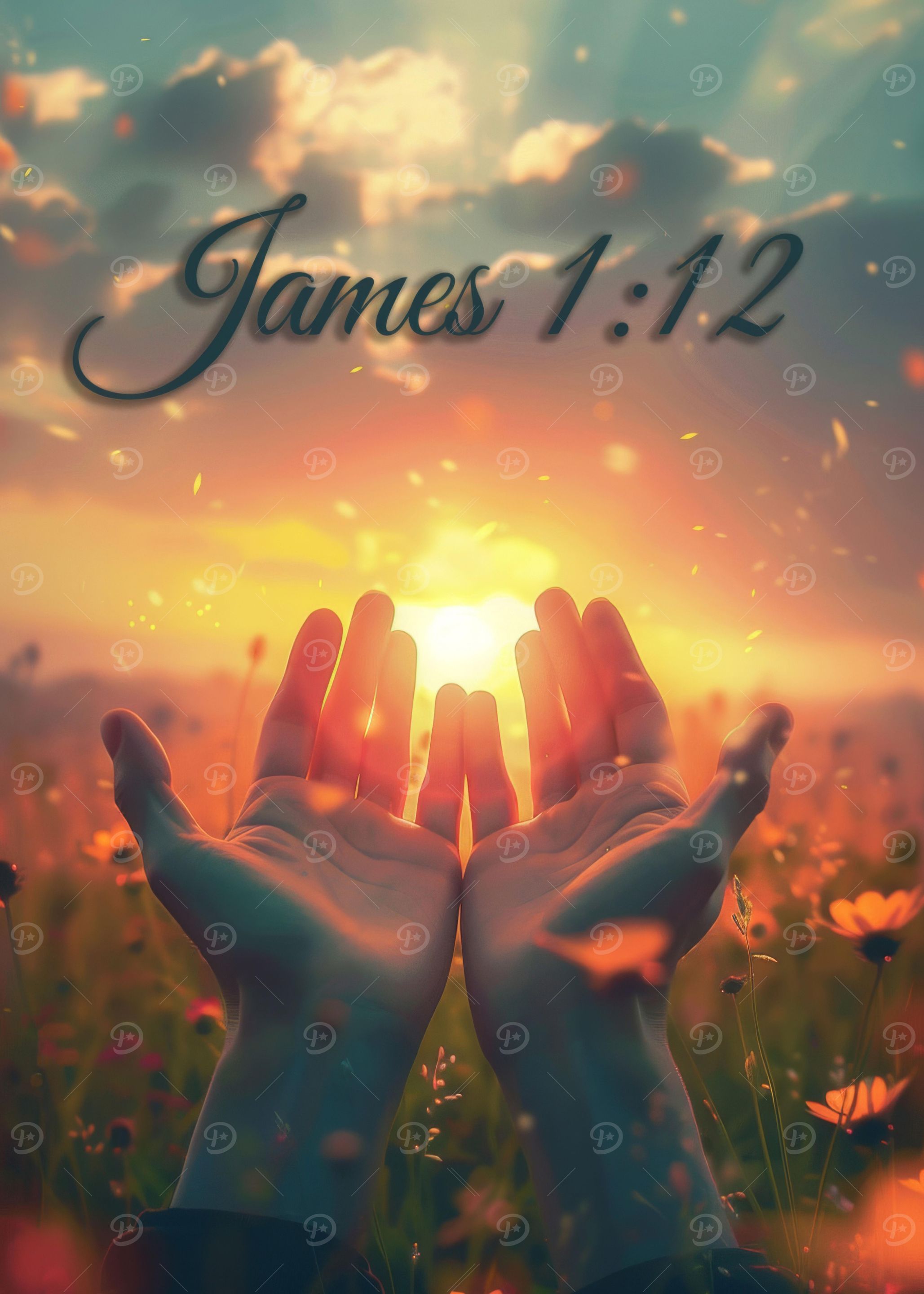 'James 1:12 Bible Verse' Poster, picture, metal print, paint by ...
