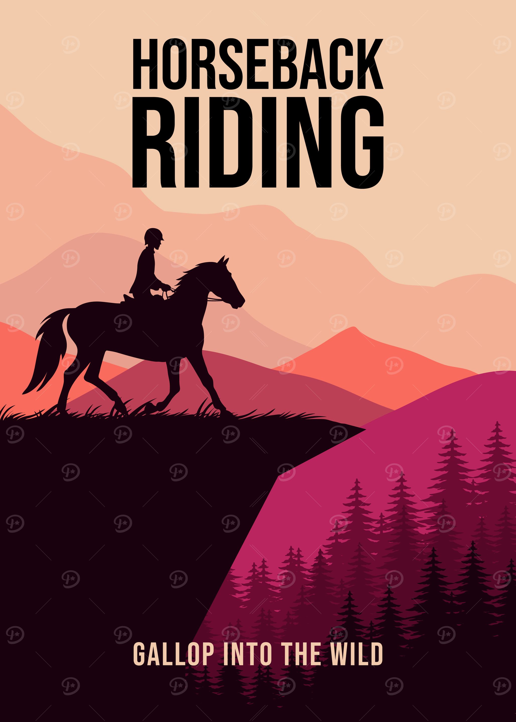 'Horseback Riding Adventure' Poster, picture, metal print, paint by ...