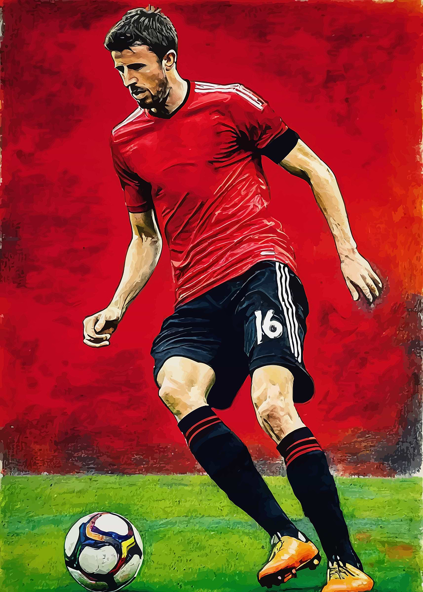 'M Carrick Football Art' Poster, picture, metal print, paint by DUMBROS ...