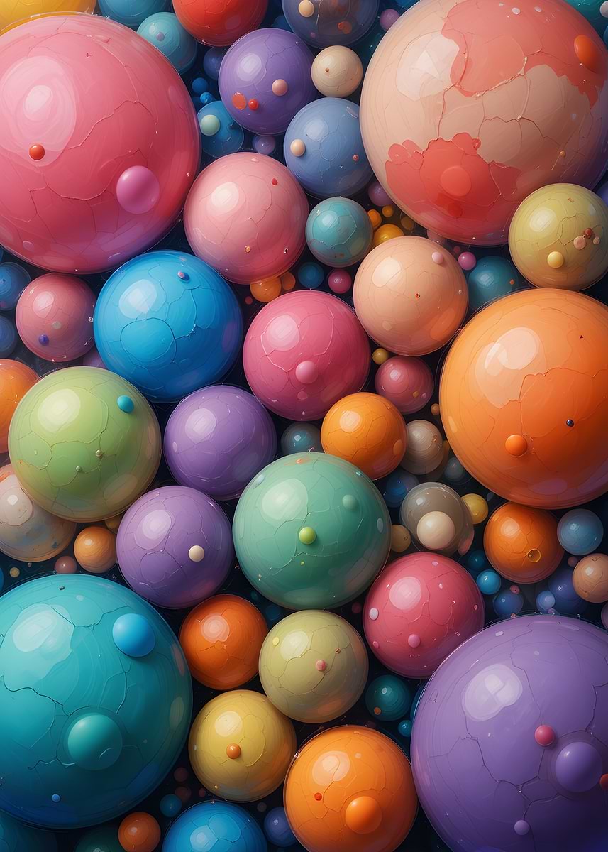 'Colorful 3D Spheres' Poster, picture, metal print, paint by Pierre ...