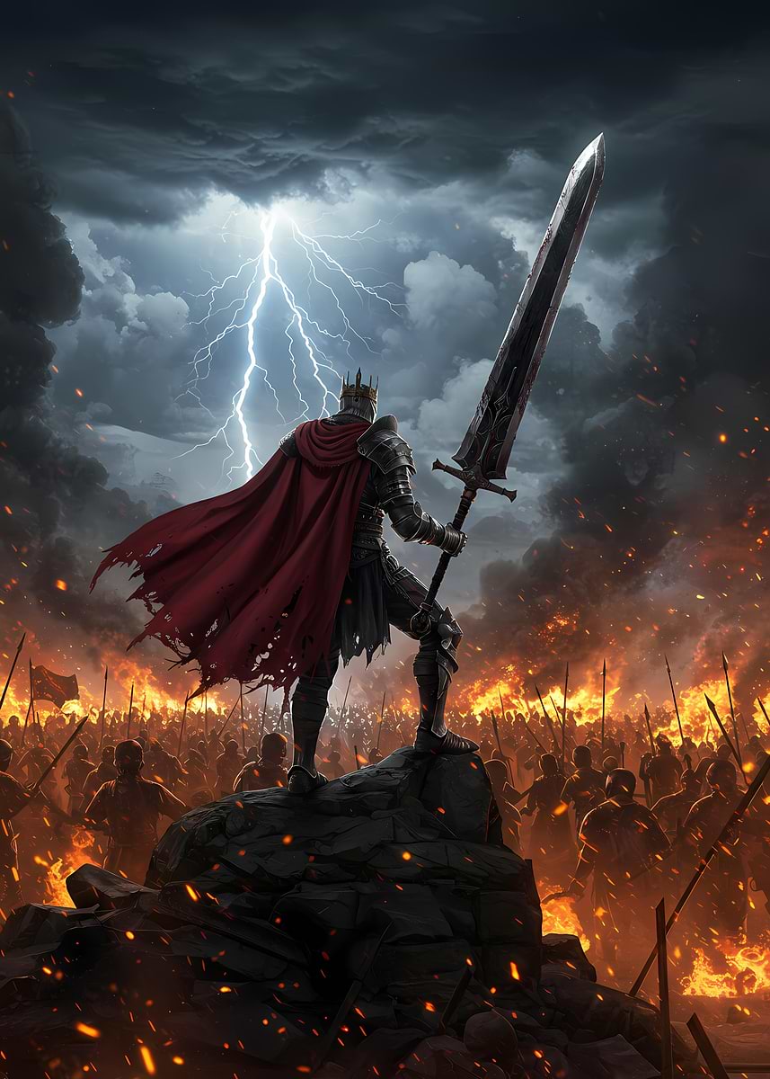 'King on the Battlefield' Poster, picture, metal print, paint by ...