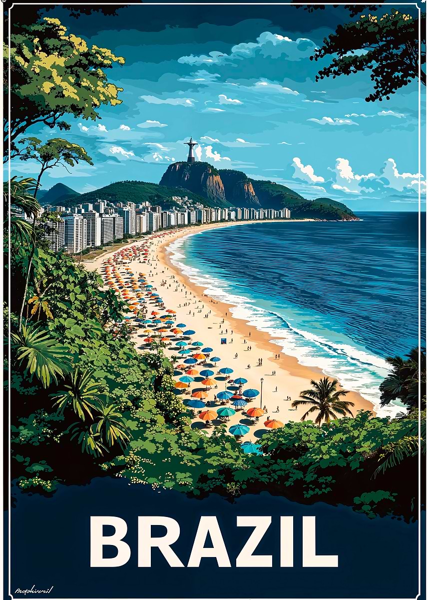 'Brazil Beach Scene' Poster, picture, metal print, paint by shakes ...