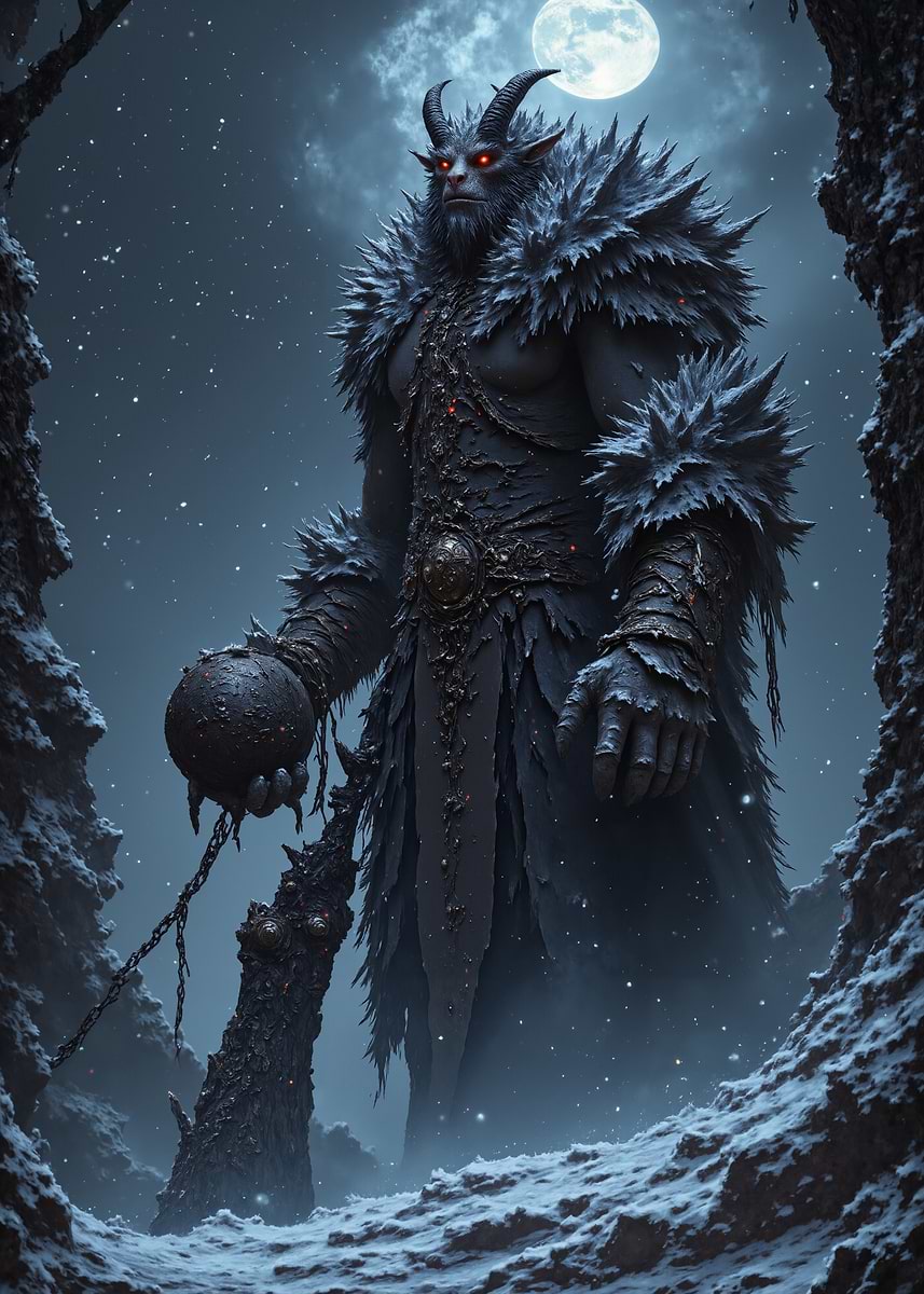 'Furry Demon in Winter' Poster, picture, metal print, paint by ...