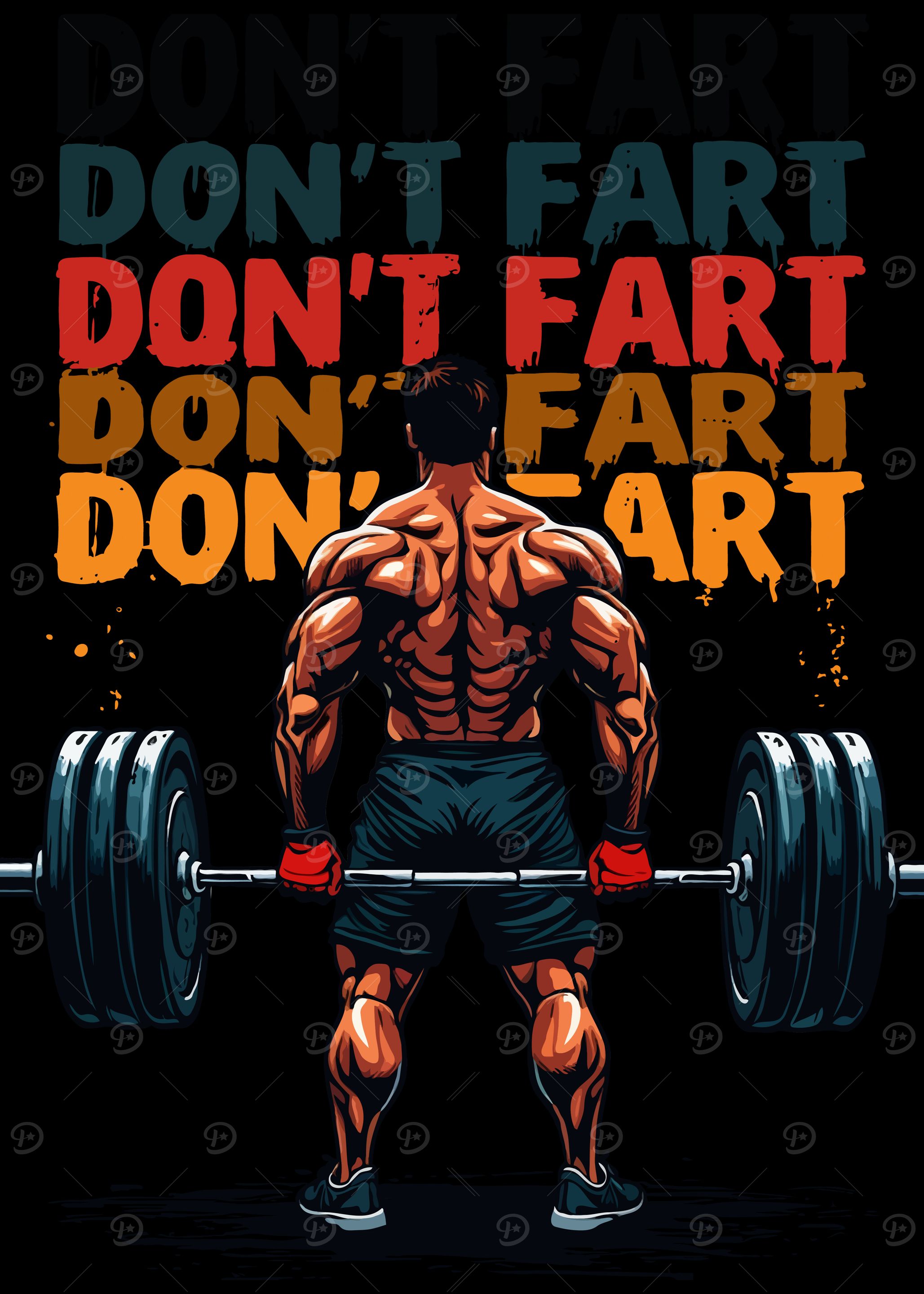 'Don't Fart Funny Deadlift Weight Fitness Gym Workout Humor' Poster ...