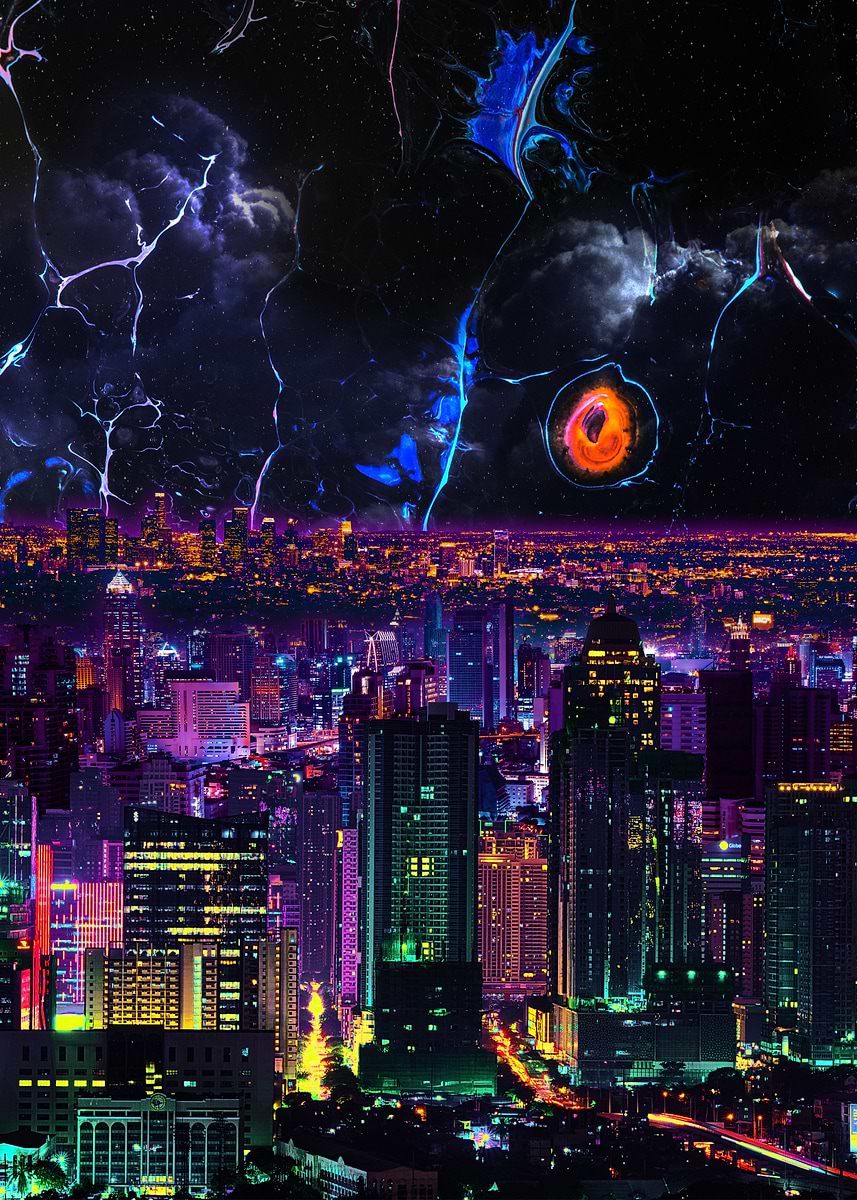 'Neon Gaze' Poster, picture, metal print, paint by Visions of Elvedon ...