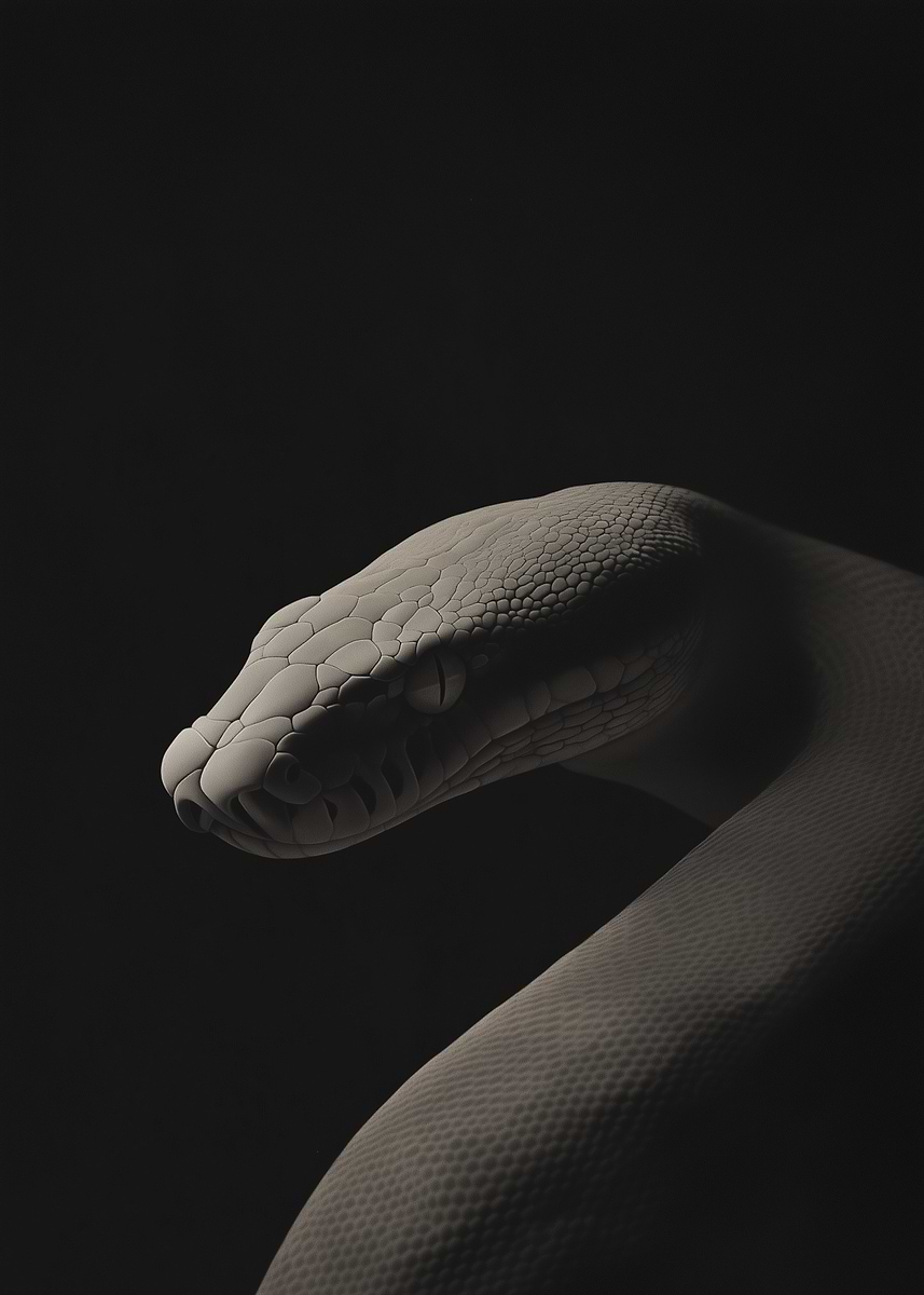 'Close-up Snake Portrait' Poster, picture, metal print, paint by ...