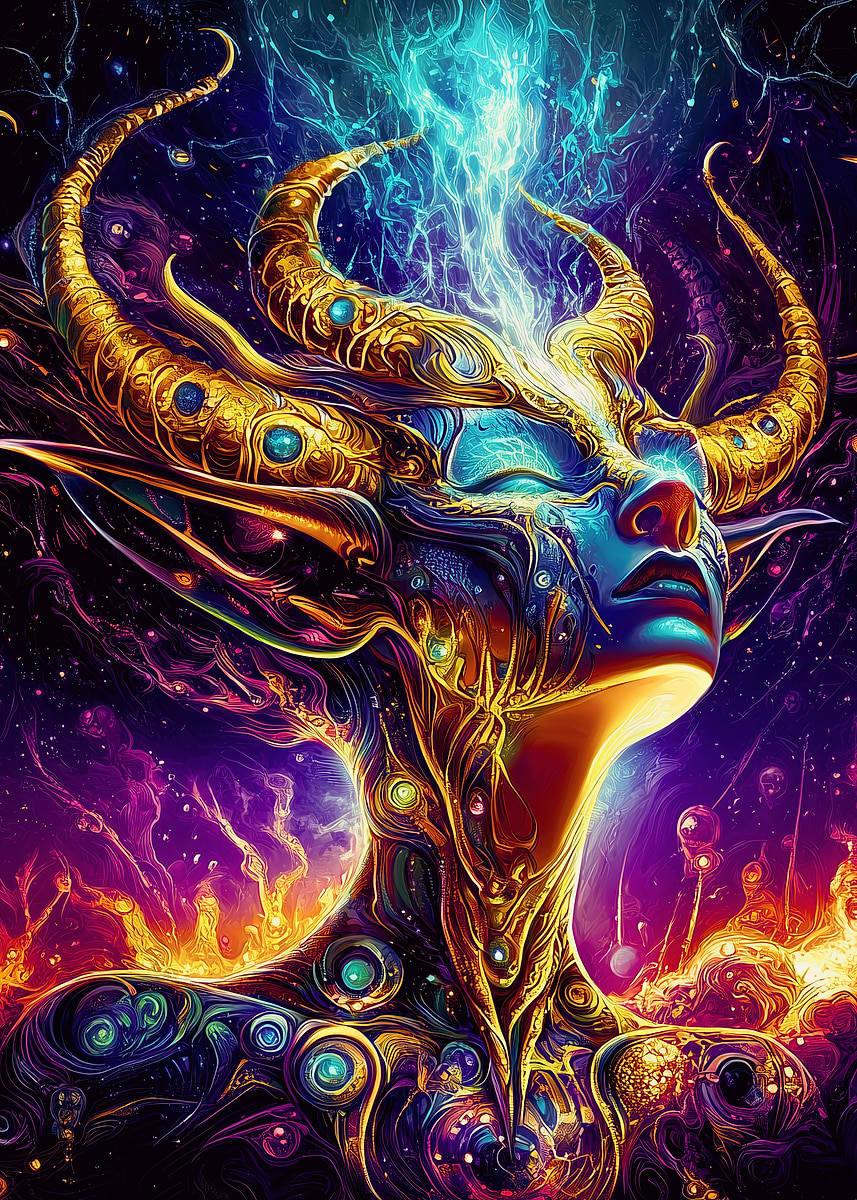 'Cosmic Energy Demon' Poster, picture, metal print, paint by Studio ...