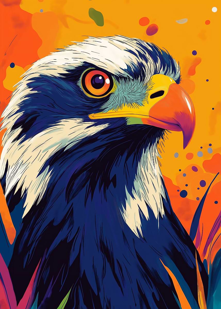 'Colorful Eagle Portrait' Poster, picture, metal print, paint by ...