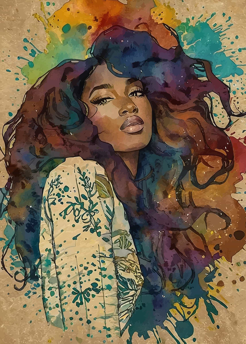 'SZA Rapper' Poster, picture, metal print, paint by DUMBROS | Displate