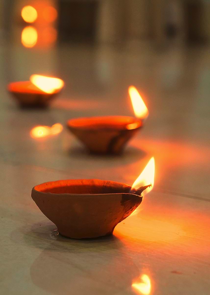 'Diya Lamps' Poster, picture, metal print, paint by Karl | Displate