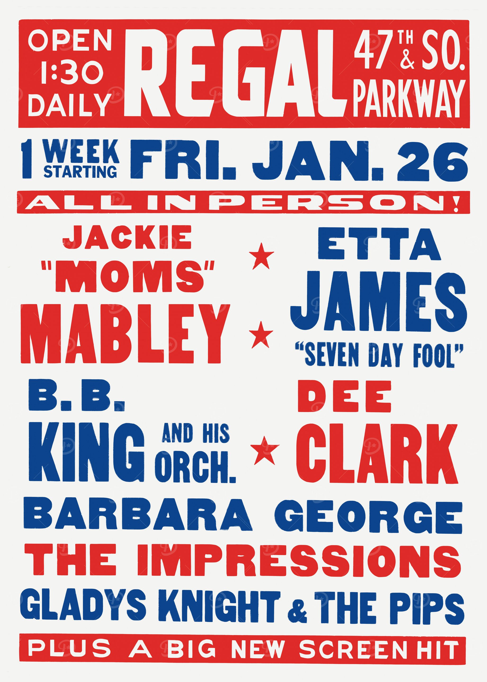 'Regal Theater Concert Poster' Poster, picture, metal print, paint by ...