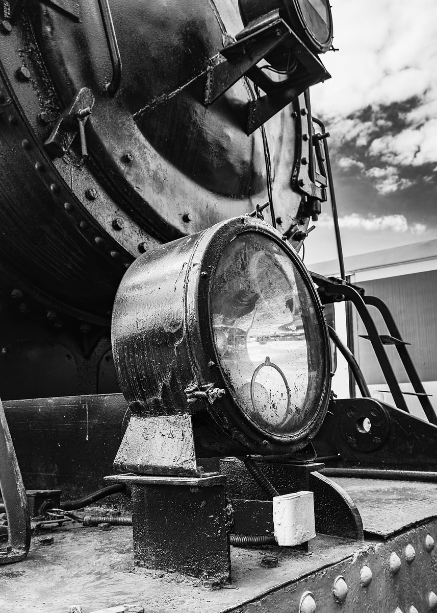'Vintage Steam Locomotive Headlight' Poster, picture, metal print ...