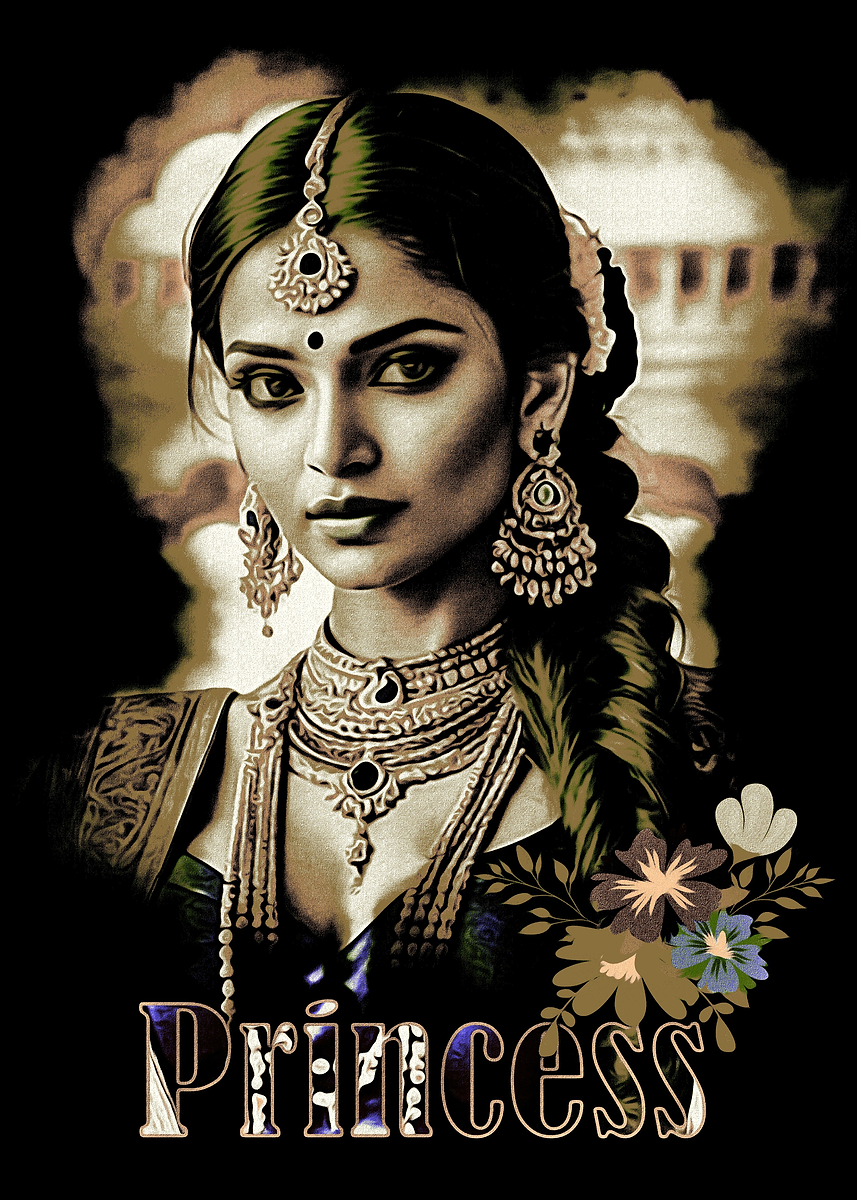 'Indian Princess Portrait' Poster, picture, metal print, paint by ...