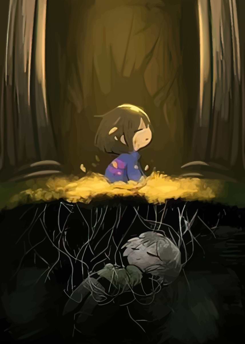 'Undertale: Frisk and Chara' Poster, picture, metal print, paint by ...