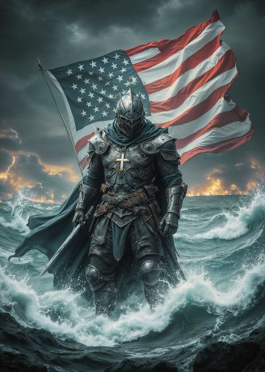'American Knight' Poster, picture, metal print, paint by Airborne71LLC ...
