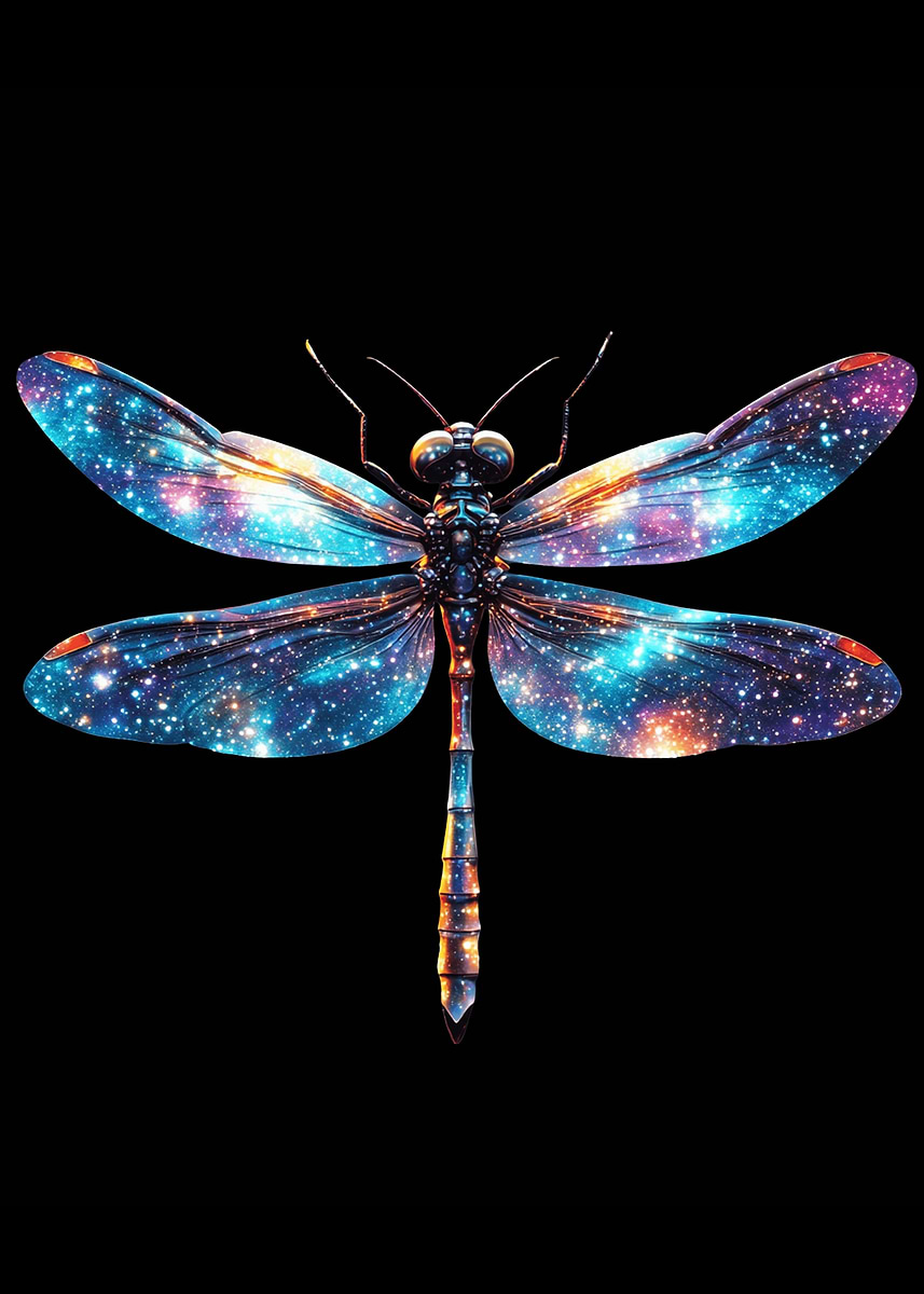 'Cosmic Dragonfly' Poster, picture, metal print, paint by Sebastian ...