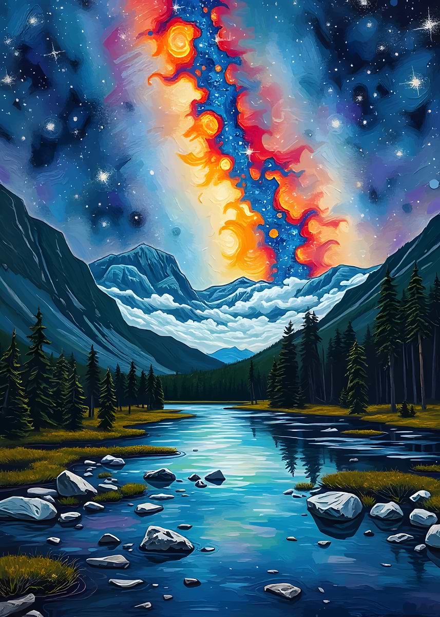 ' Jasper National Park – Milky Way Over the Rockies' Poster, picture ...