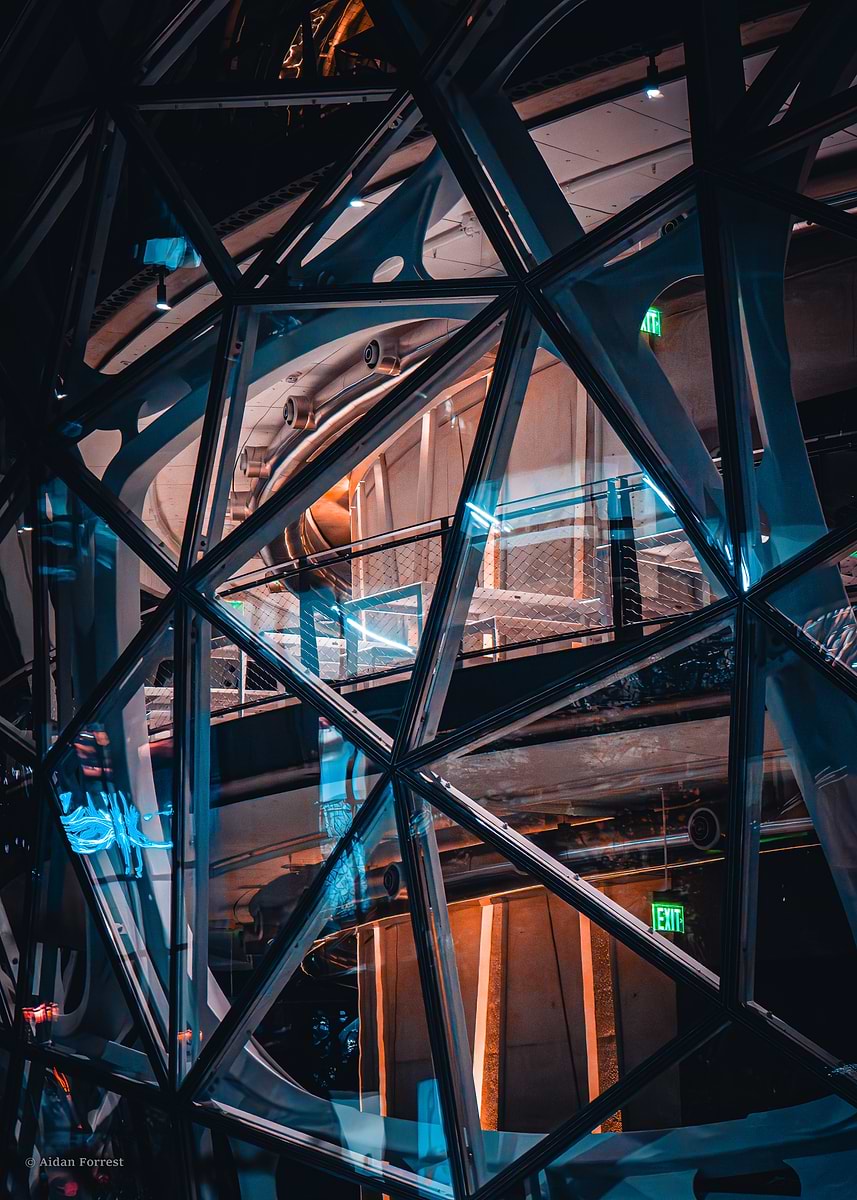 'Amazon HQ lit up ' Poster, picture, metal print, paint by Aidan ...